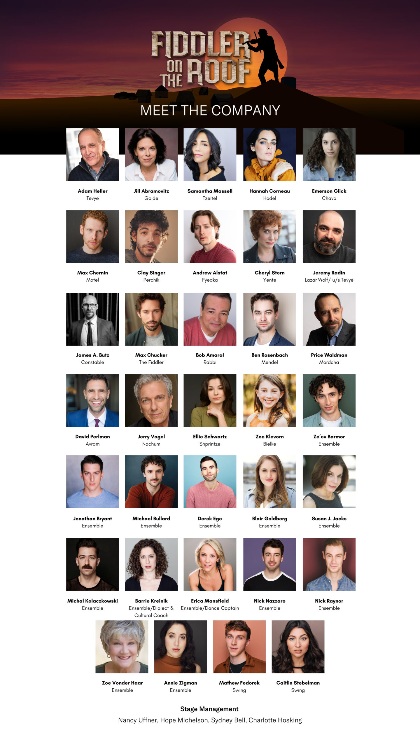 The Muny Announces Full Cast, Design, Production Teams for 'Fiddler on ...
